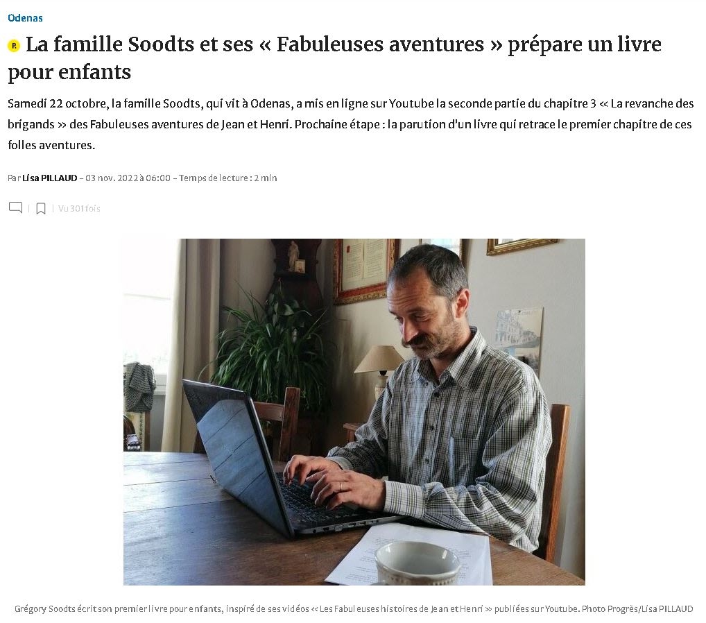 Le Progrès : « Les Fabuleuses aventures » en livre pour enfants ! – Les ...